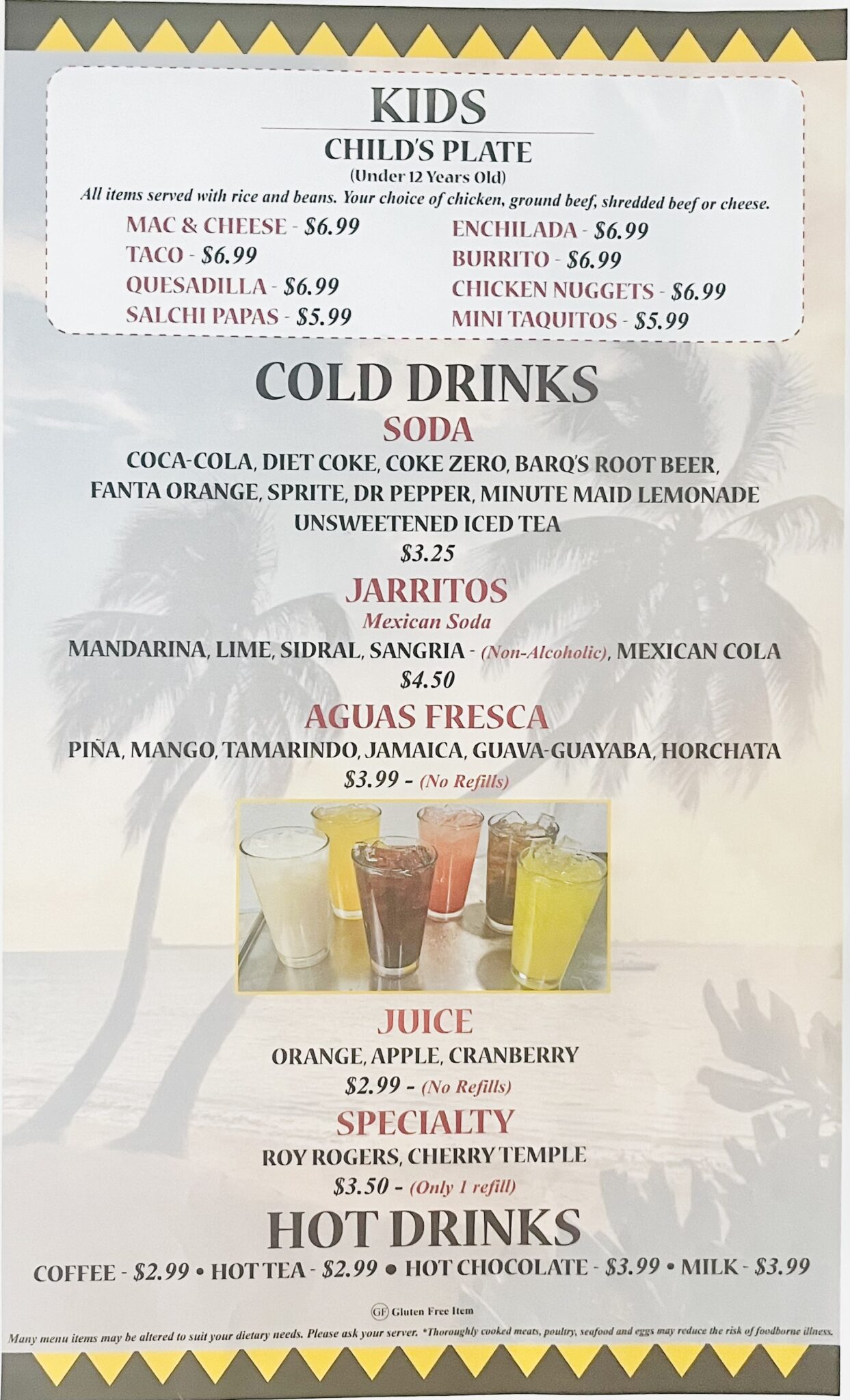 Menu – Nuevo Vallarta Minden