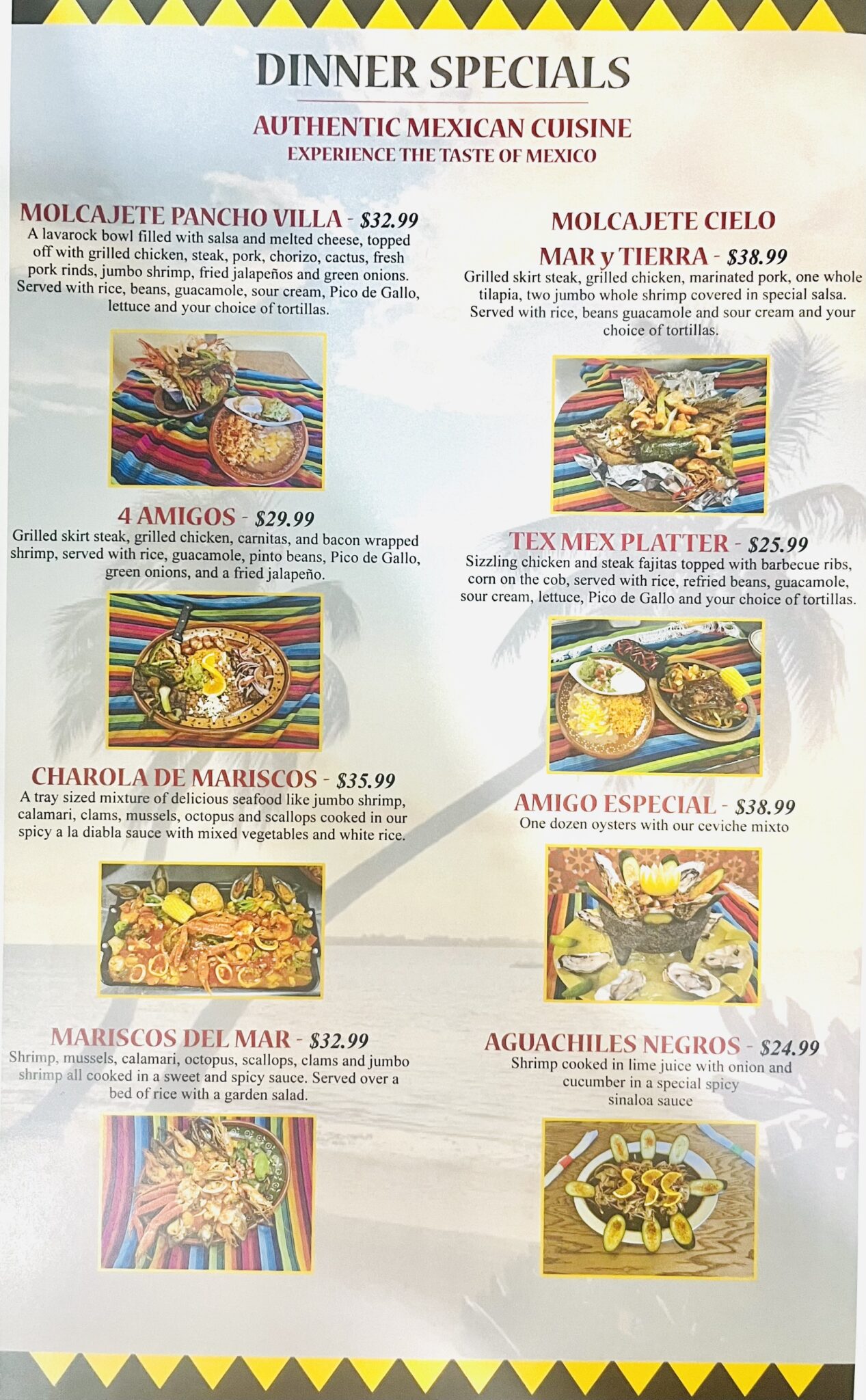 Menu – Nuevo Vallarta Minden