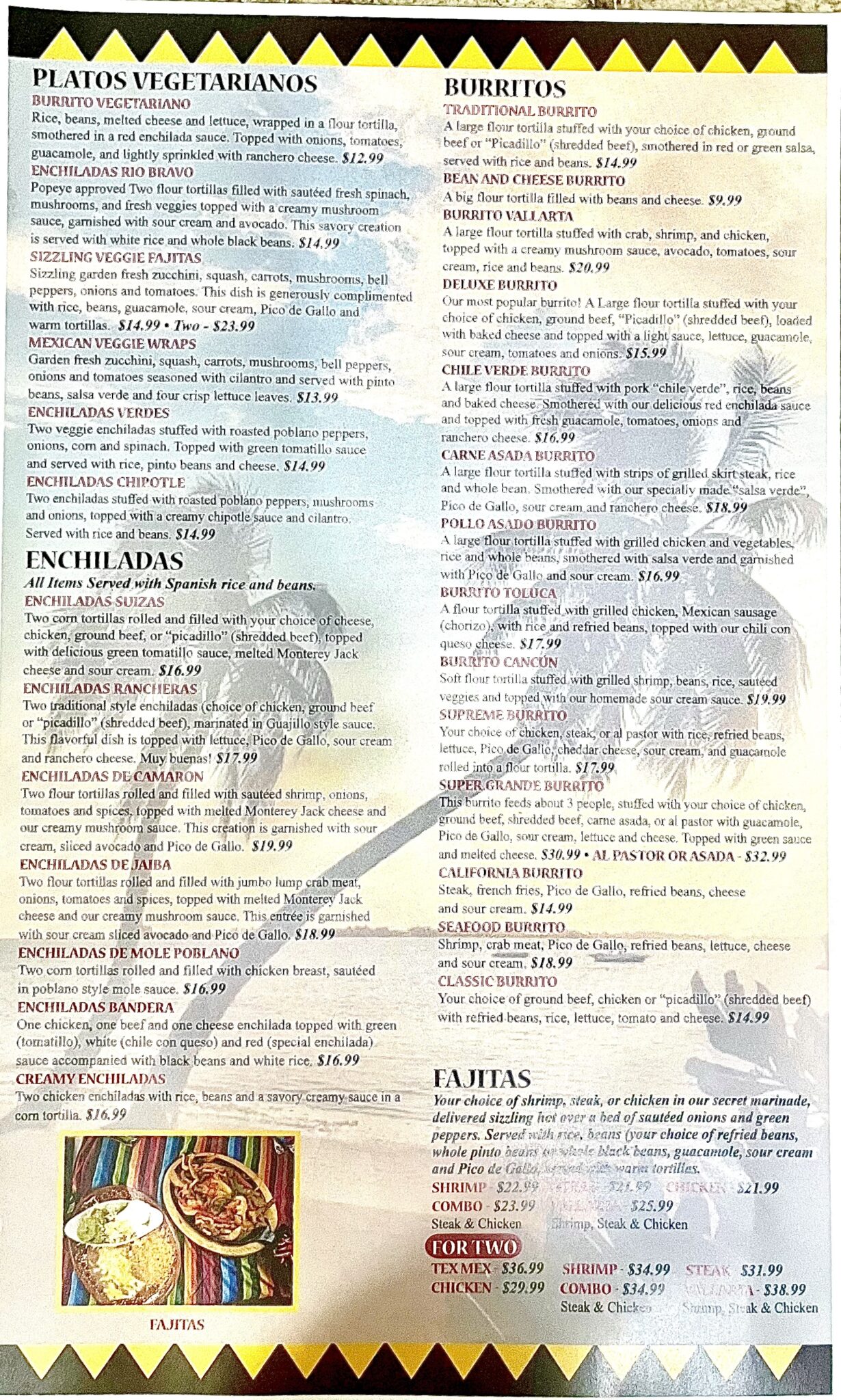 Menu – Nuevo Vallarta Minden